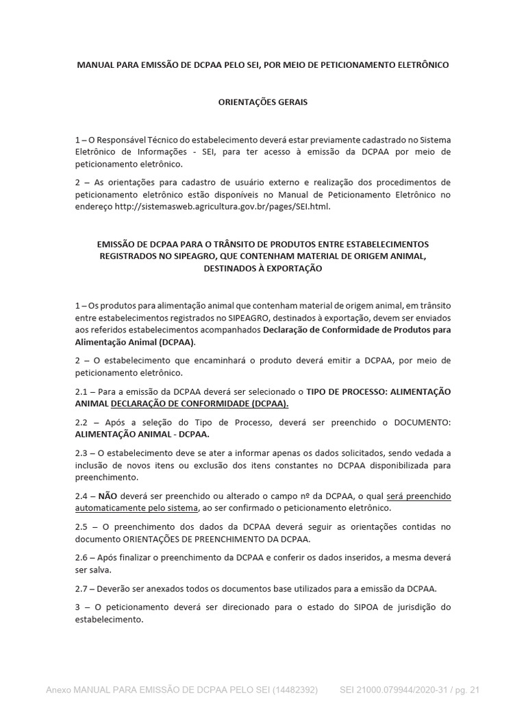 Emissão de DCPAA pelo SEI | PDF | Recibo | Informática