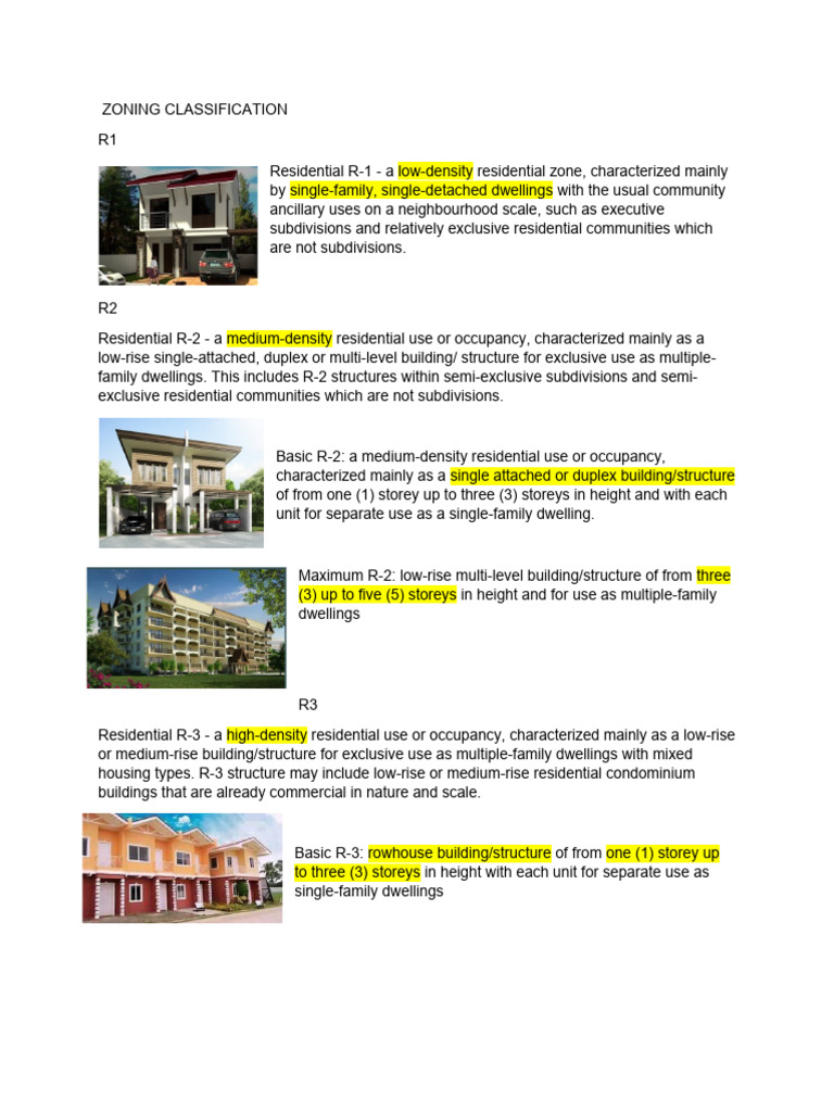 Zoning Classification Pdf Apartment House Types