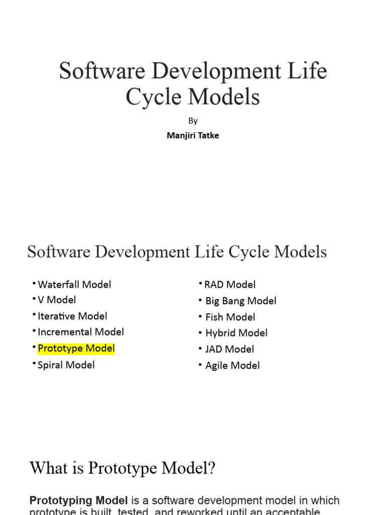 5 Sdlc Model Prototype Model Pdf Software Prototyping Software