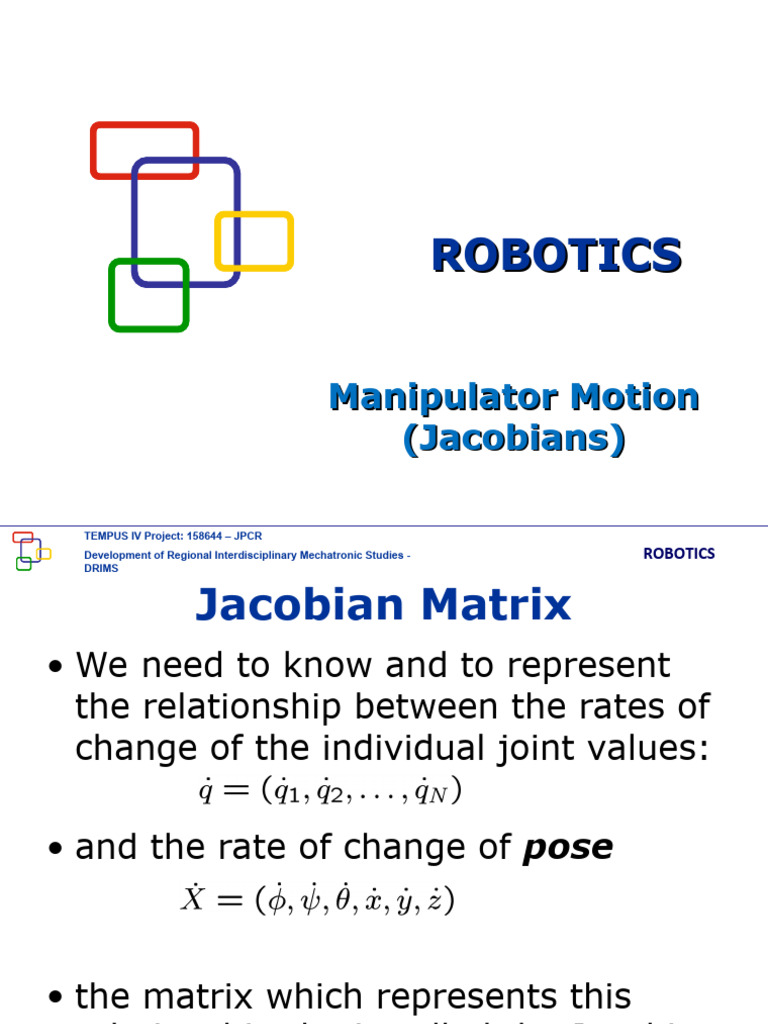 5 2 MotionPlan2 Manipulator Motion Jacobians | PDF | Kinematics | Matrix (Mathematics)