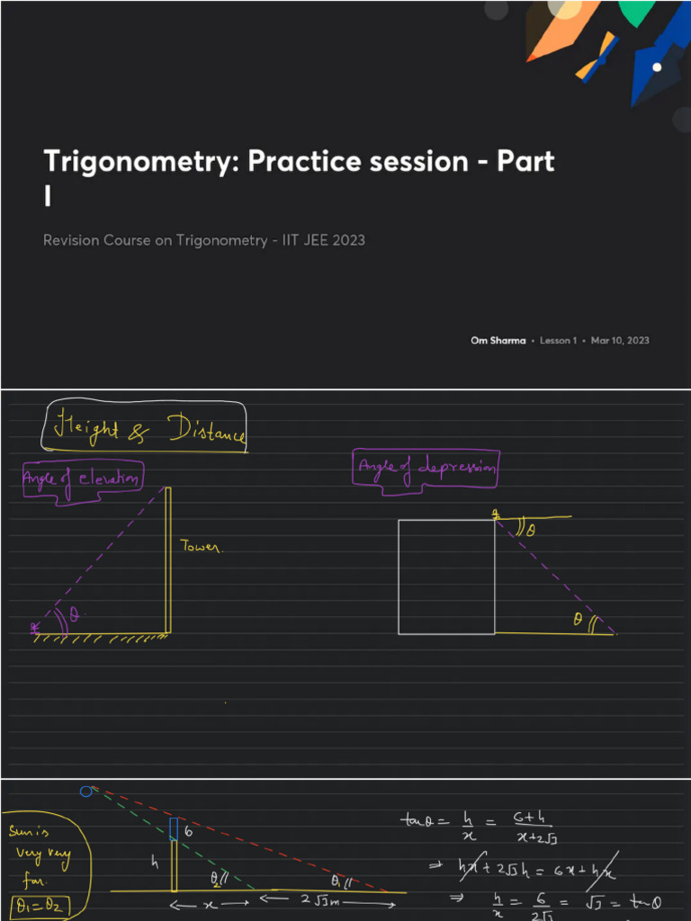 Trigonometry Practice Session Part I With Anno | PDF