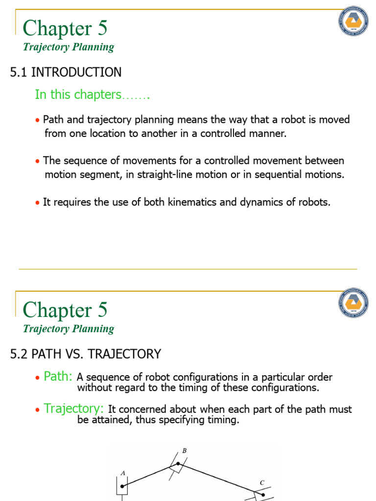Chapter 5 Trajectory Planning Pdf Acceleration Trajectory