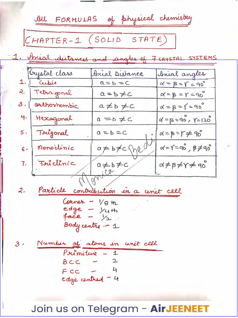 Physical Chemistry Formula Overview | PDF