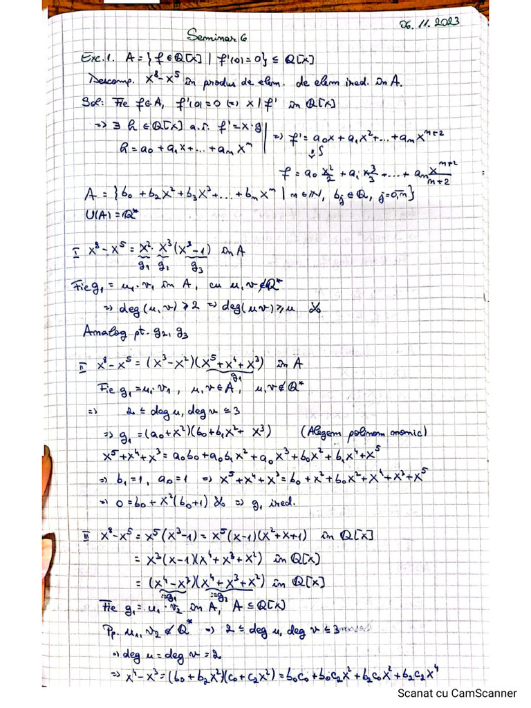 Algebra III - Seminar 6 (06.11.2023) | PDF
