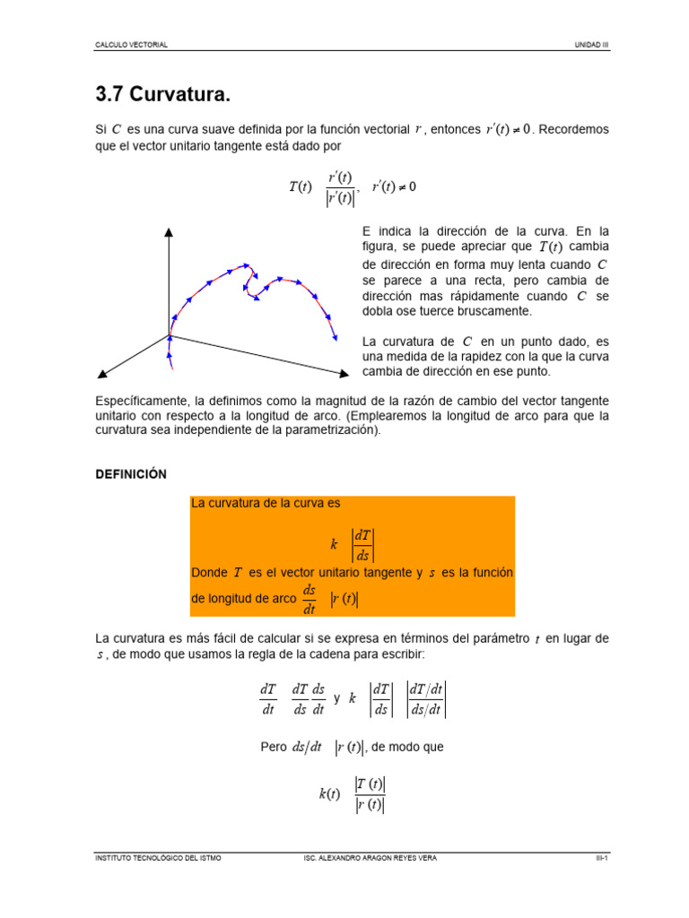 37 Curvatura | PDF | Vector Euclidiano | Curva