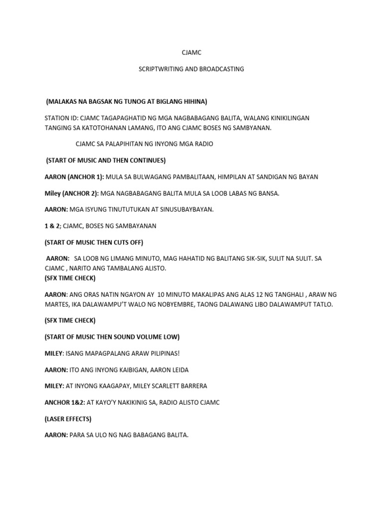 Radio Broadcasting Filipino News | PDF