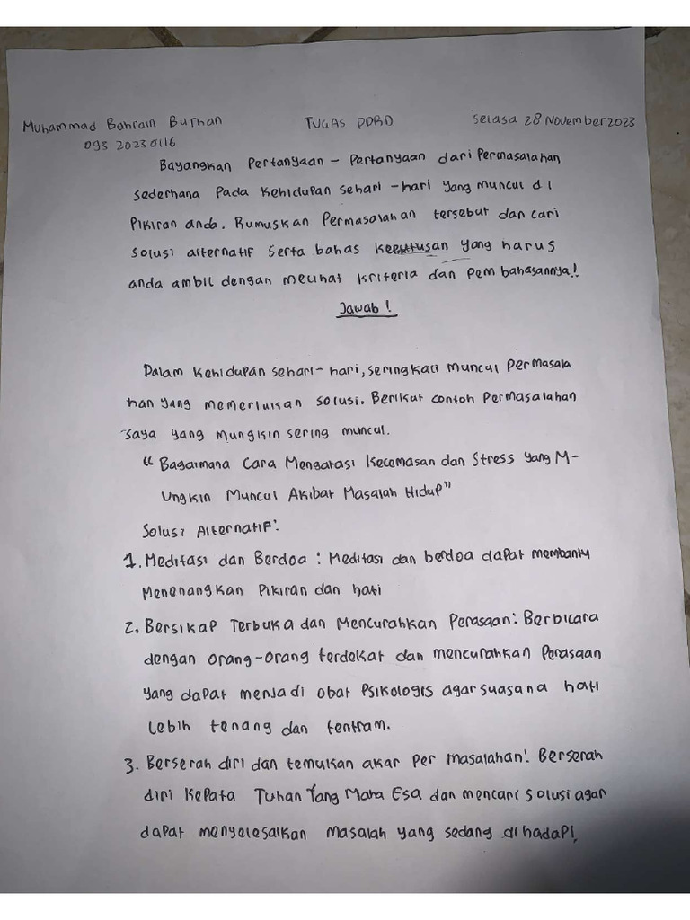Tugas DDRD Muhammad Bahrain Burhan 09320230116 Kelas C4 | PDF