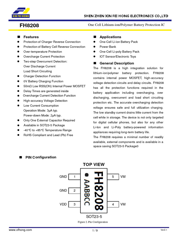 Xin Fei Hong FH8208 - C2929068 | Download Free PDF | Battery Charger ...