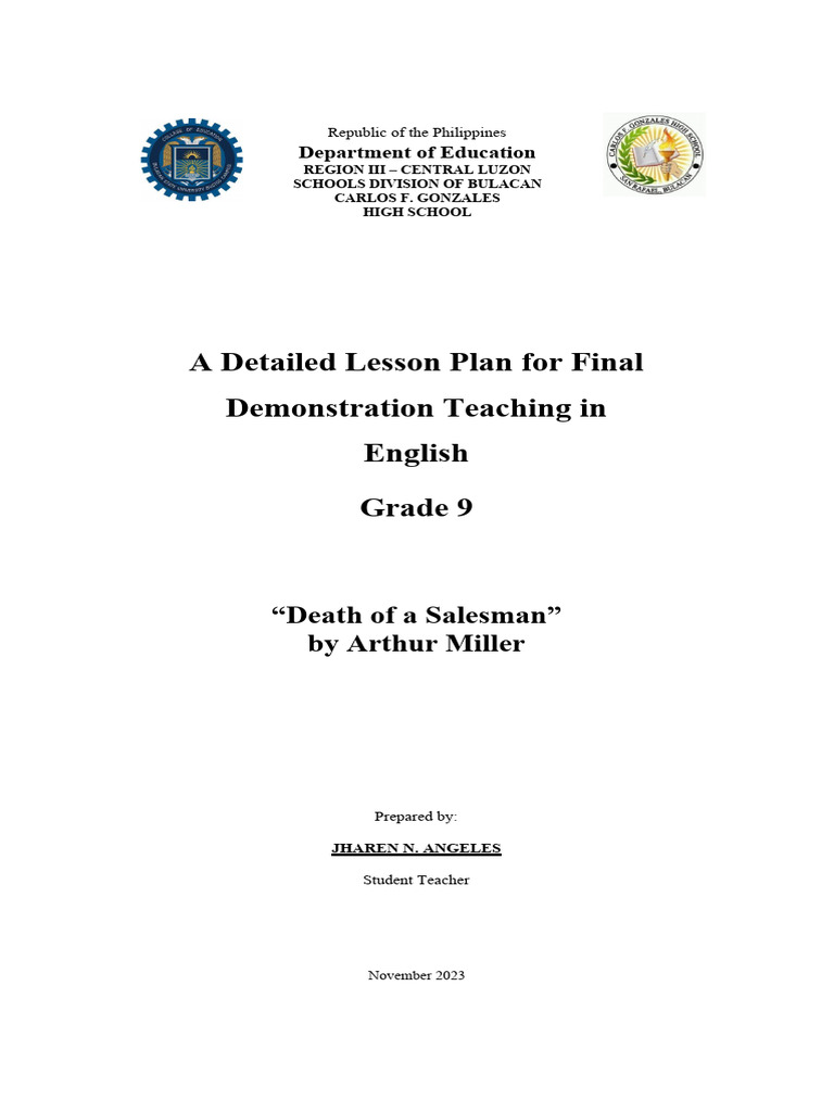 DLP - Death of A Salesman | PDF | Lesson Plan
