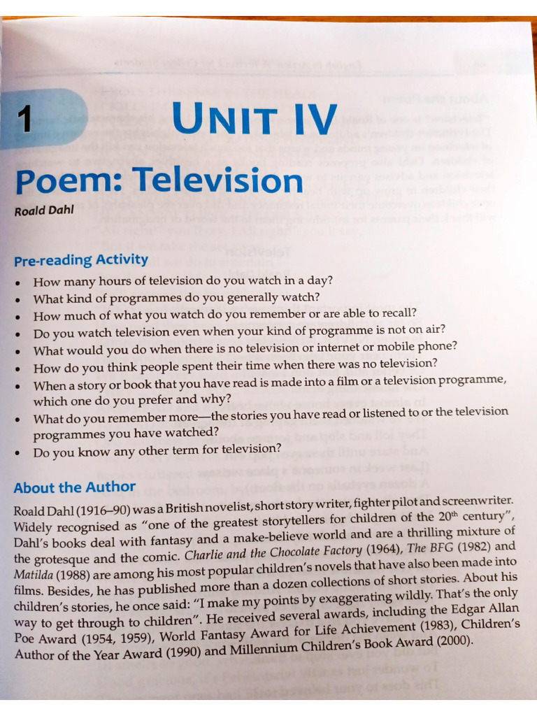 Sem 6 - Unit 1 (Poem & Prose) | PDF