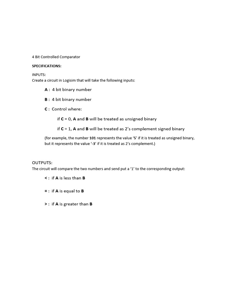 Open 4 Bit Controlled Comparator Pdf 