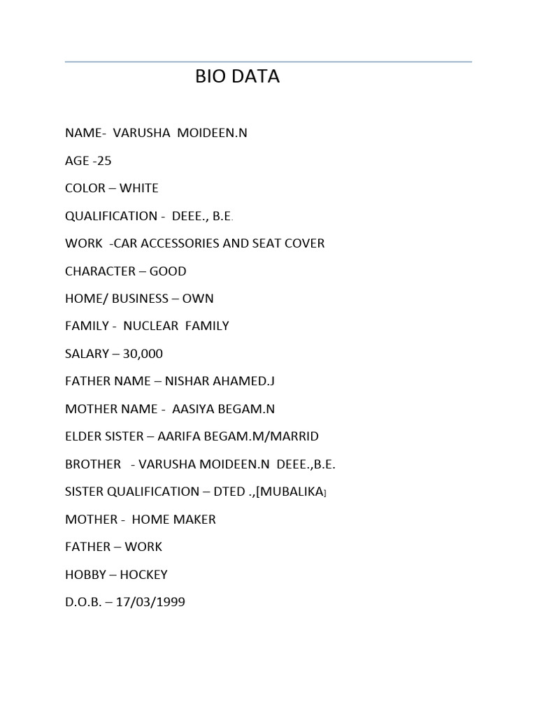 Biodata | PDF
