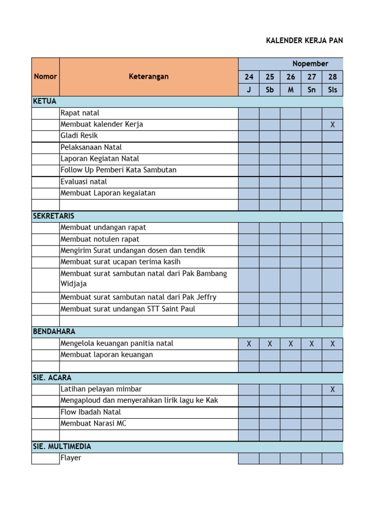 NEW - Kalender Kerja Natal STT INTI Bandung 2023 | PDF