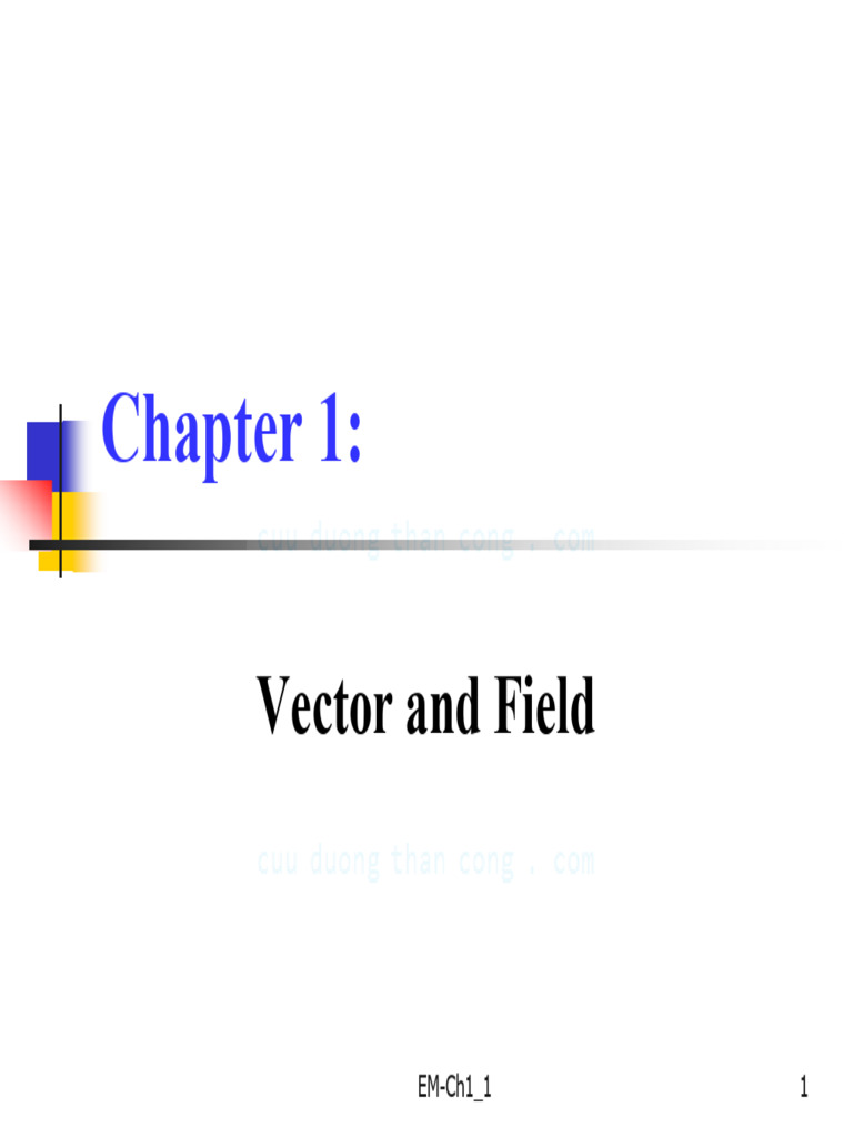 Truong Dien Tu Chuong 1.1 Vector Algebra (Cuuduongthancong - Com) | PDF | Euclidean Vector ...