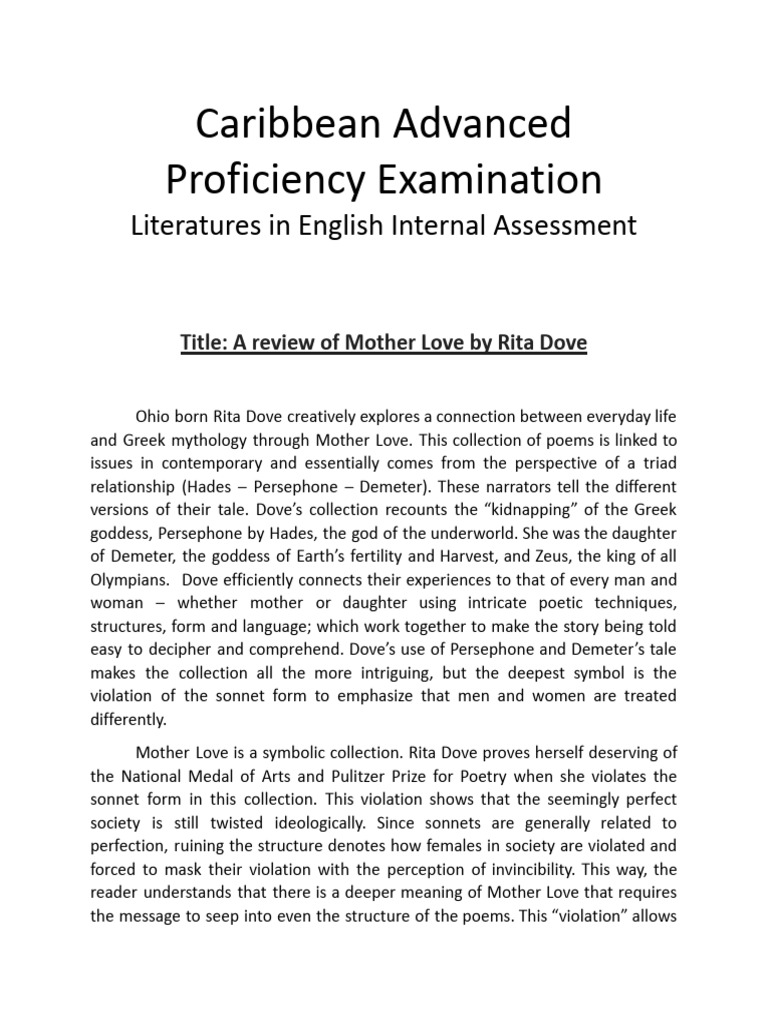 Literatures in English IA | PDF | Persephone | Hades