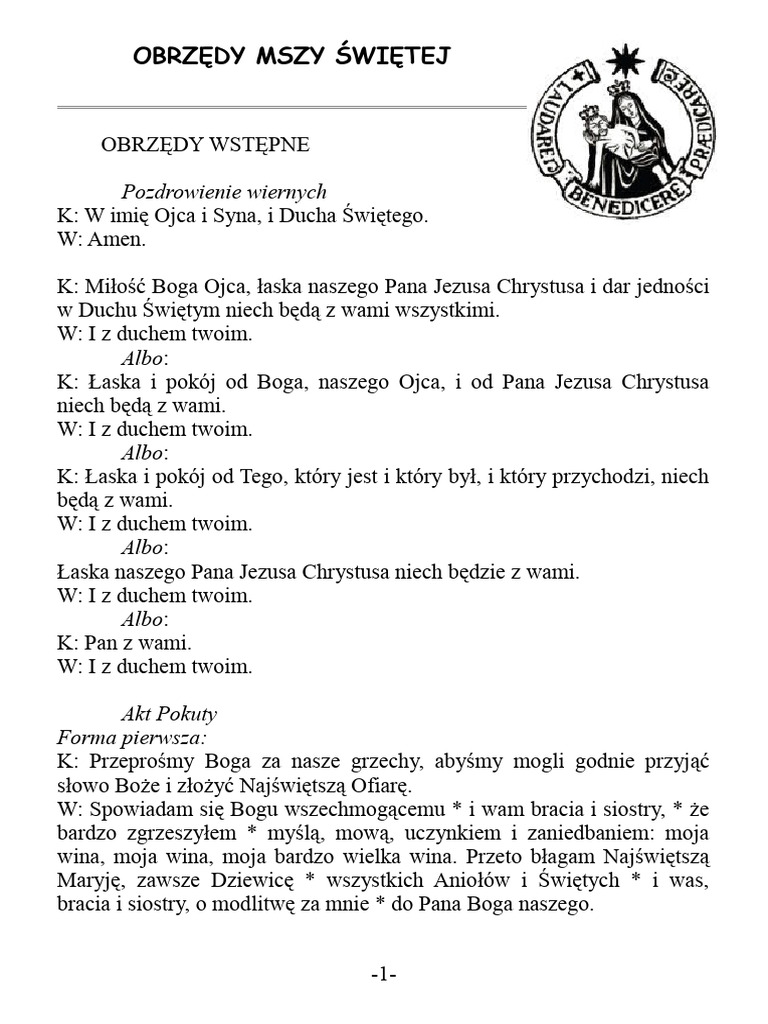 Obrzedy Mszy | PDF