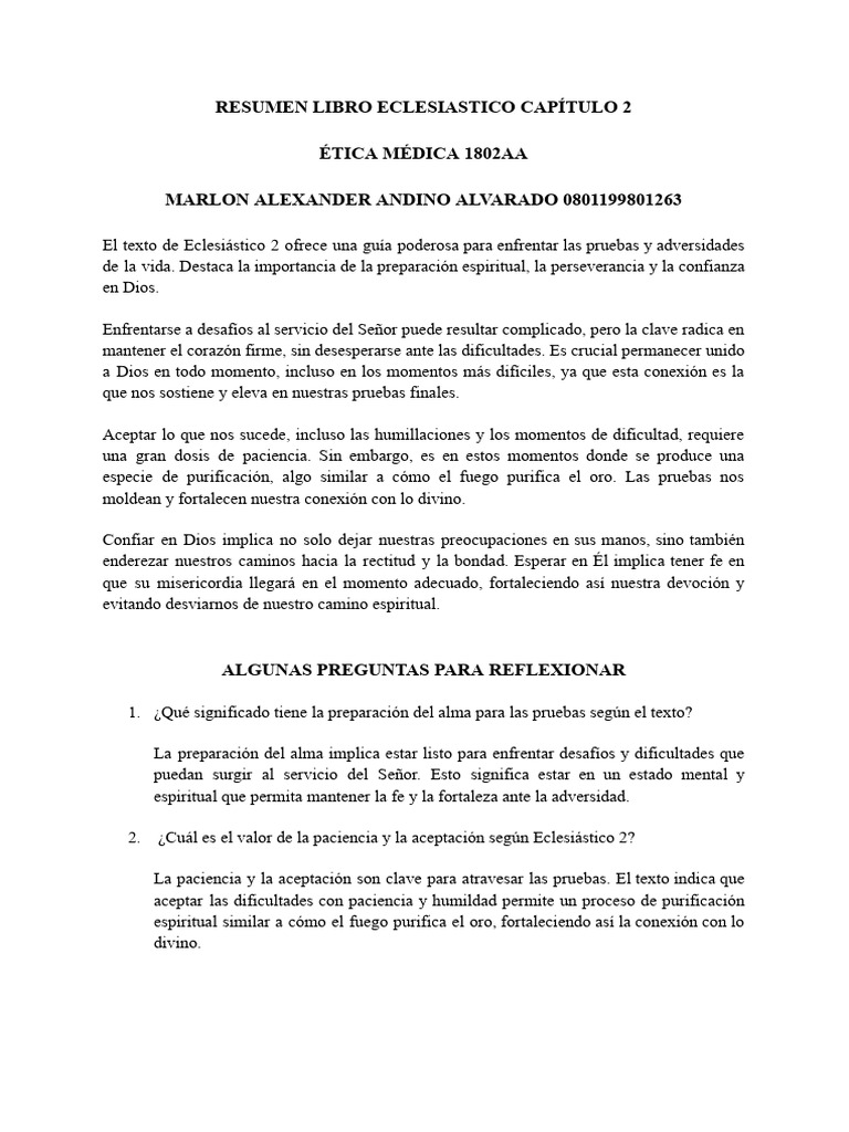 Andino Marlon Cap 2 Eclesias Resu | PDF | Religión y espiritualidad