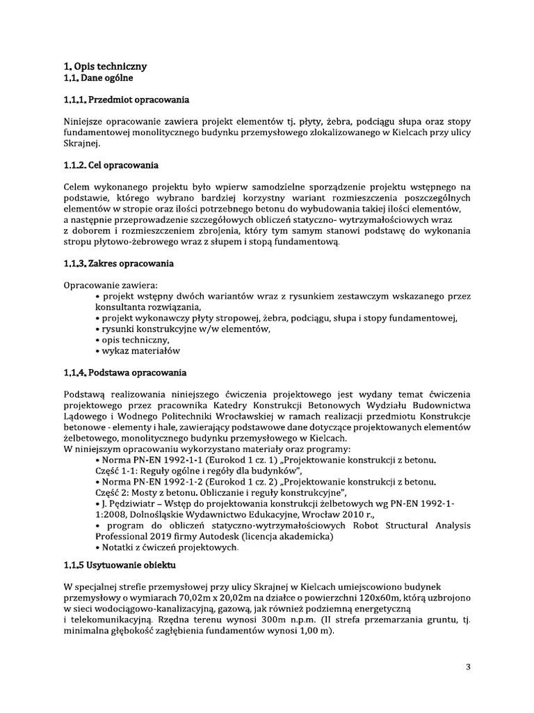 Opis Techniczny 1 | PDF