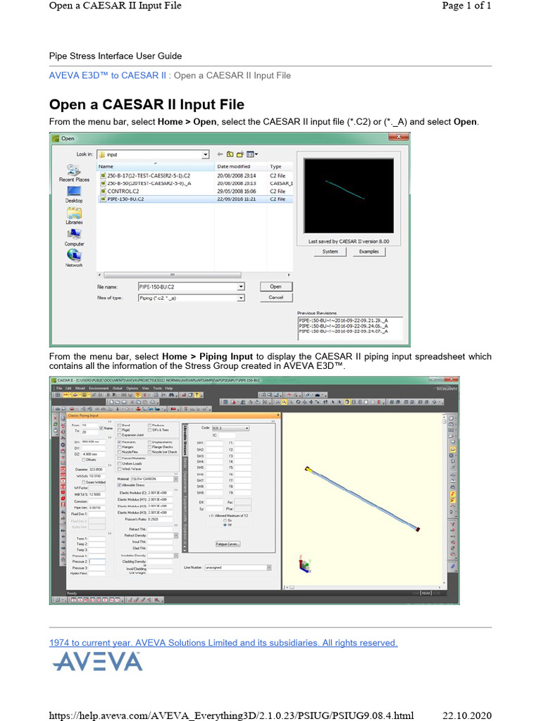 Open A CAESAR II Input File | PDF | Business | Technology & Engineering