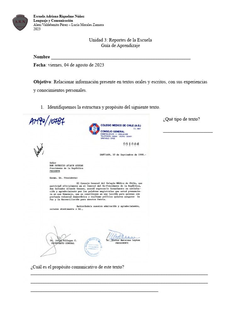 Unidad 3 - Guía 1 | PDF