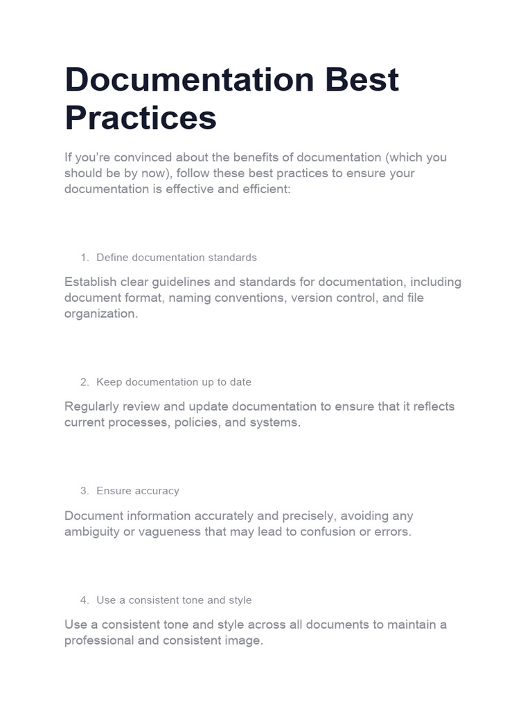 Effective Documentation Best Practices | PDF | Business