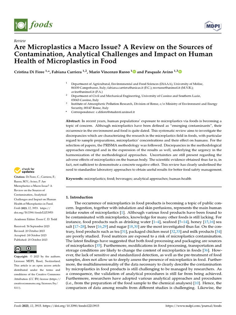 Are Microplastics A Macro Issue A Review On The So Pdf Methodology Pollution 