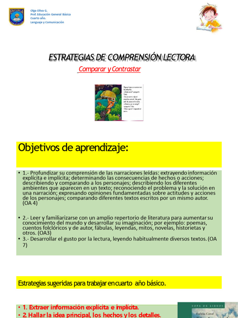 Estrategias para Comparar y Contrastar Textos | PDF | Artes del ...