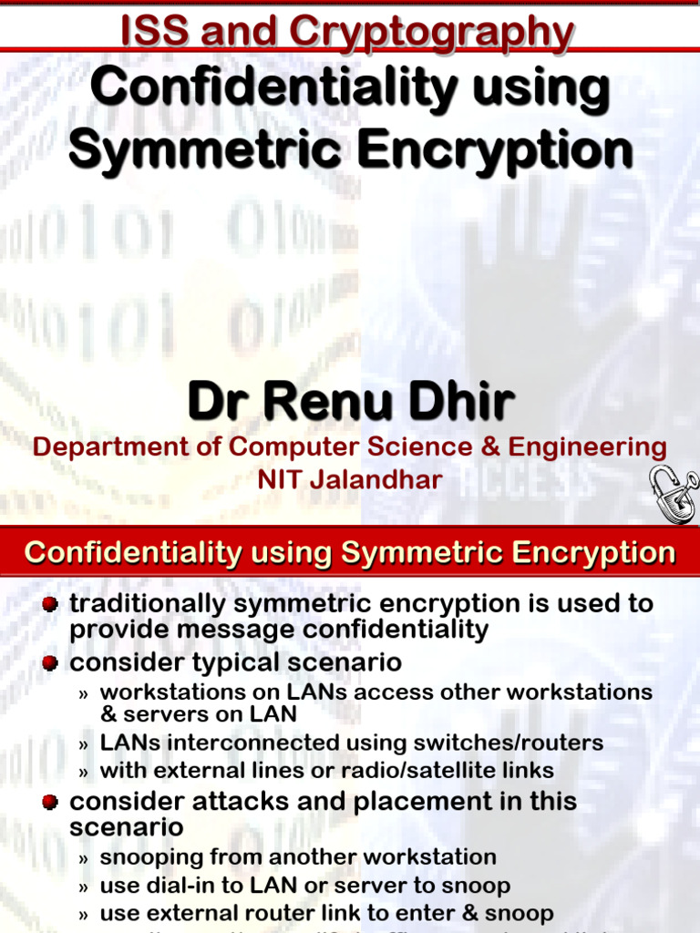 CSPC-307 Confidentiality Using Symmetric Encryption For B Tech CS August 2023 | PDF | Public Key ...
