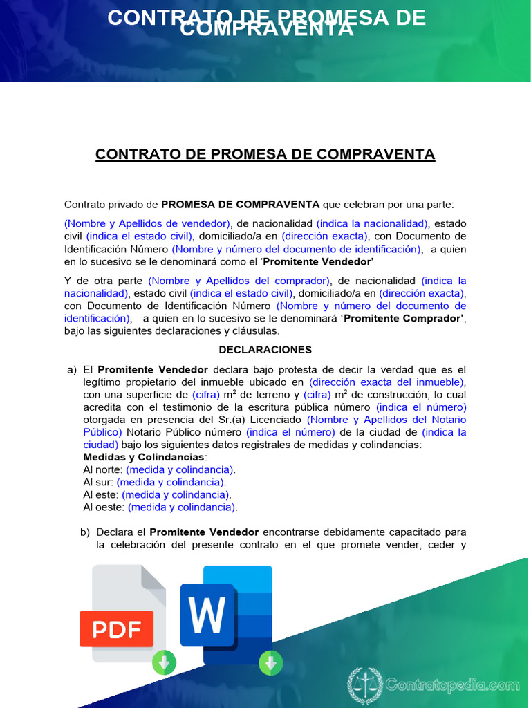 Contrato de Promesa de Compraventa | PDF | Derecho privado | Ley común