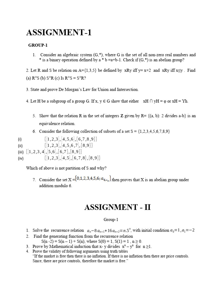 ASSIGNMENT Discrete Mathematics | PDF | Computational Problems | Graph Theory