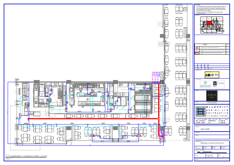 Paul Cafe Marassi Galleria Bahrain Sd Mep Emergency Lighting System Layout R 00 Pdf Food And