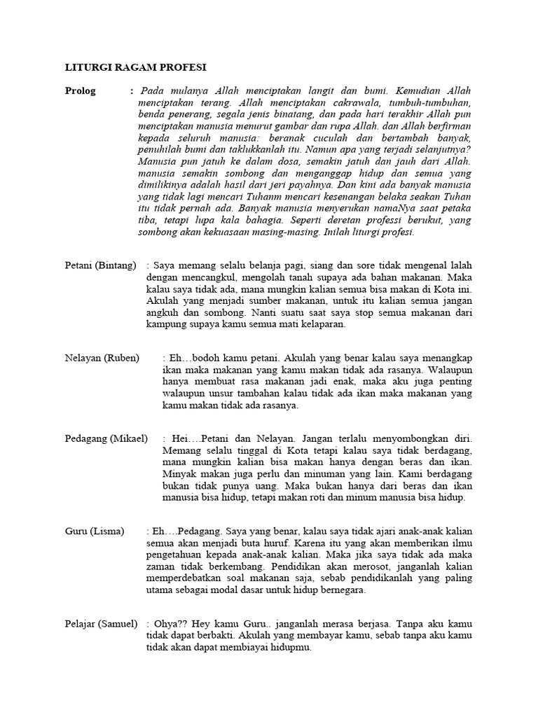 Liturgi Ragam Profesi | PDF