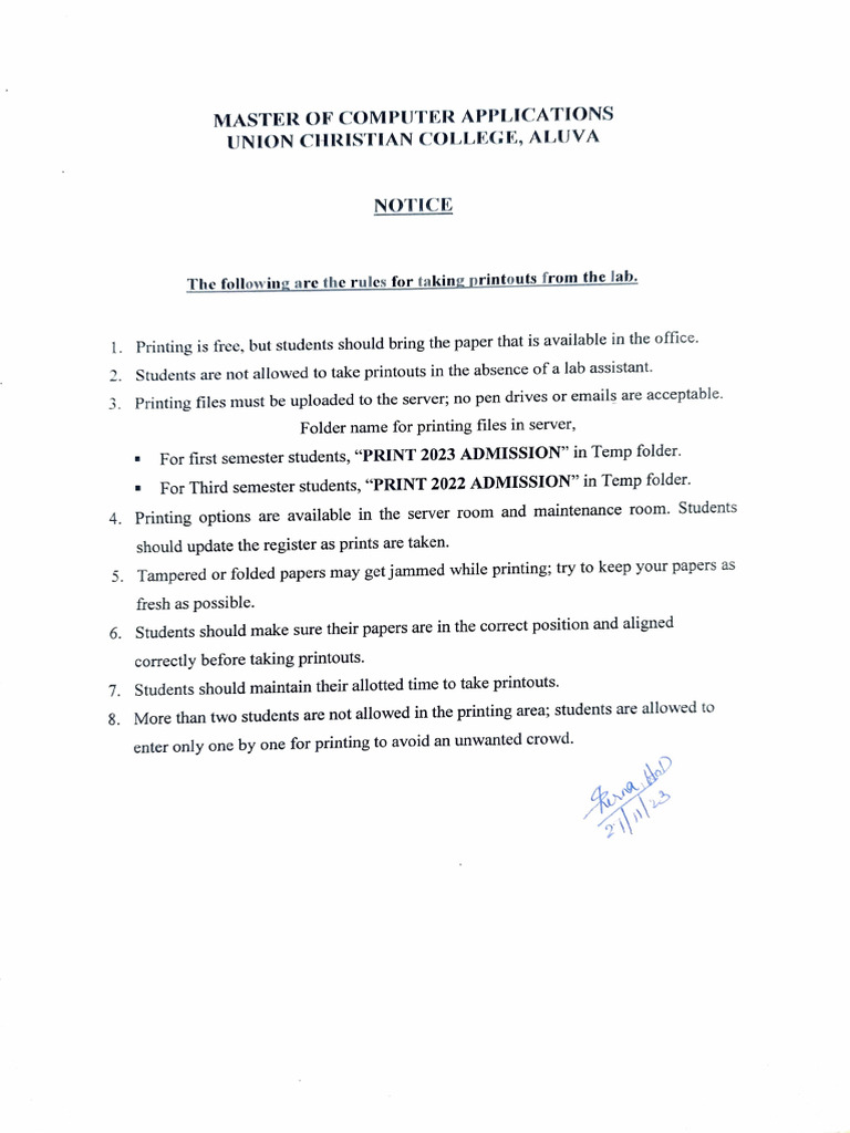 Lab Printing Rules | PDF