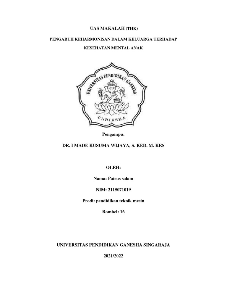 Uas Makalah THK - Pairus Salam | PDF | Pengembangan Diri