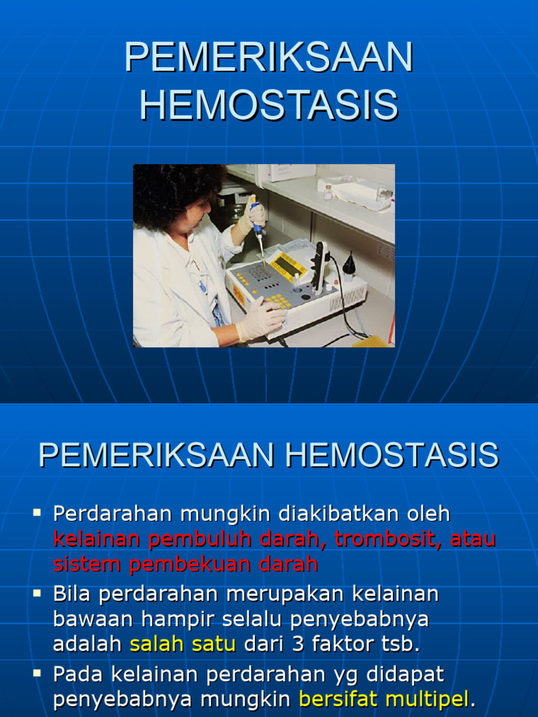 Pemeriksaan Faal Hemostasis pada Darah | PDF