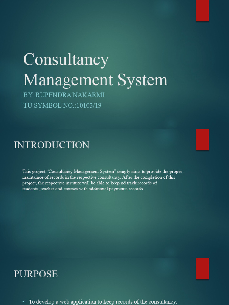 Consultancy Management System Overview | PDF