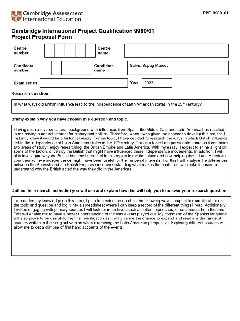 Proposal Form Ipq | Download Free PDF | Human Communication | Communication