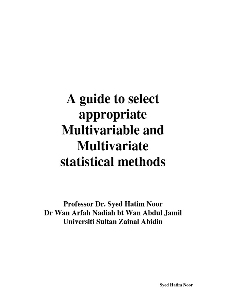 A Guide To Select Appropriate Multivariable and Multivariate ...