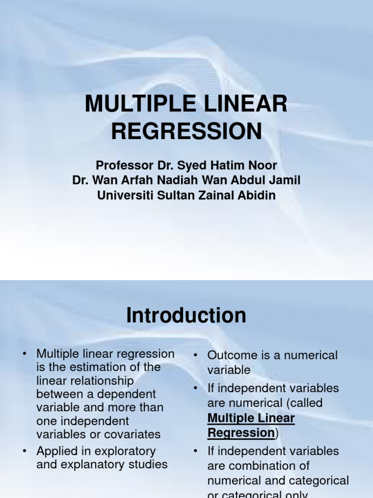 Multiple Linear Regression 2021 | PDF | Regression Analysis | Linear Regression