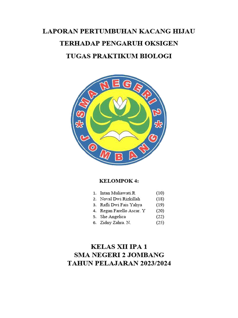 Laporan Bio Kel 4 Oksigen | PDF | Sains & Matematika