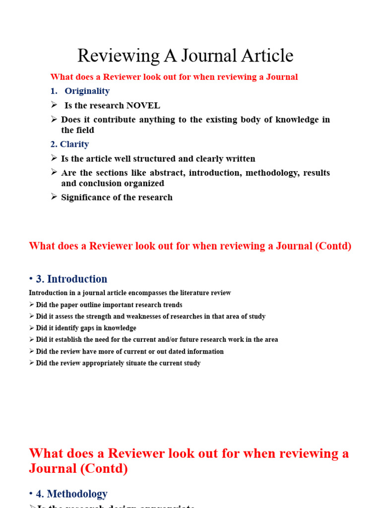Reviewing A Journal Article | PDF | Methodology | Statistics