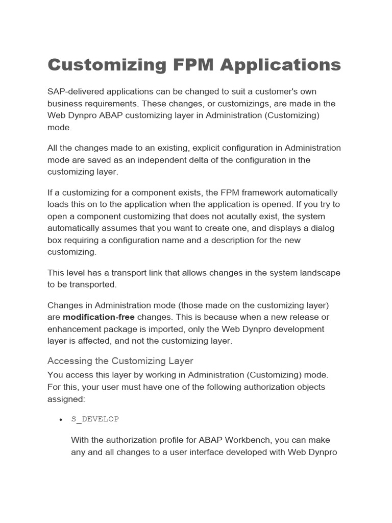 Customizing FPM Appln | PDF | Computer Architecture | Software