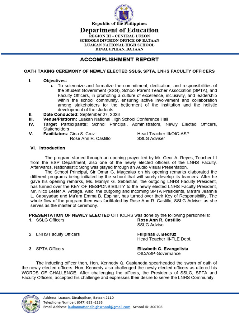 Acr-Oathtaking Ceremony | PDF