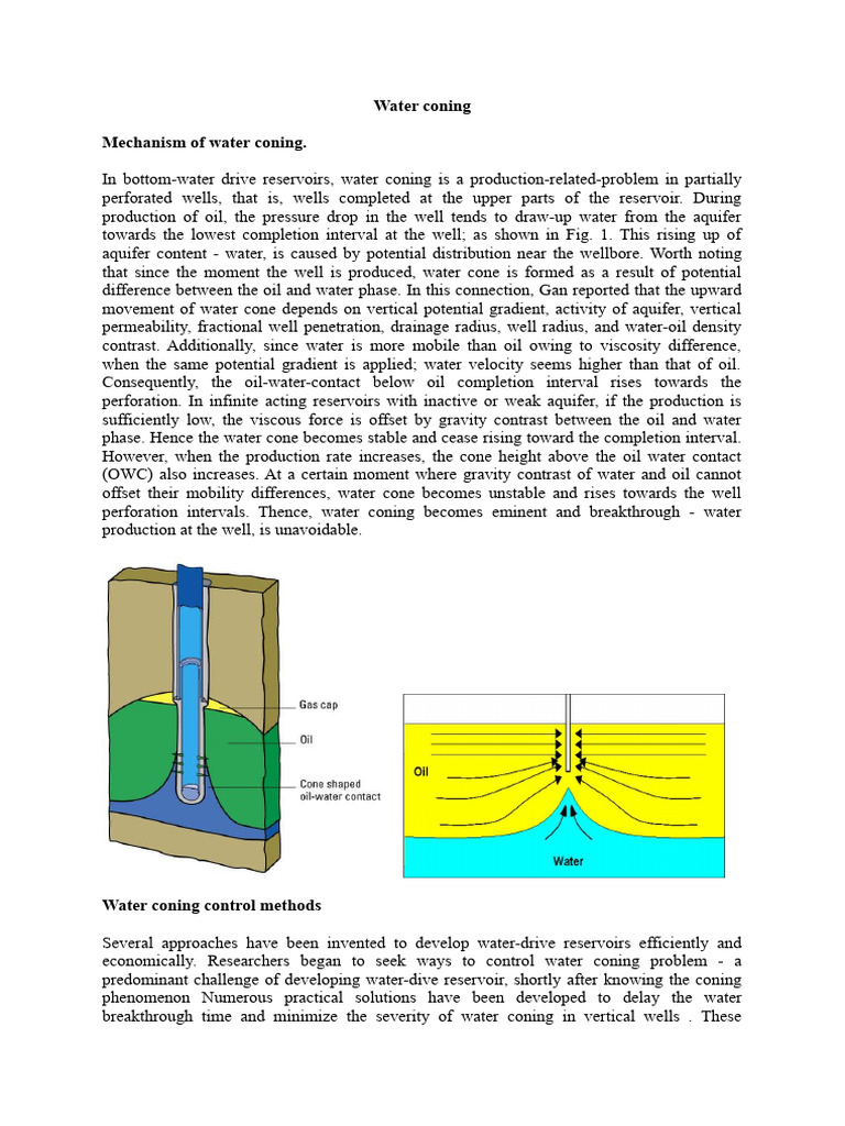Water Coning | PDF | Petroleum Reservoir | Extraction Of Petroleum