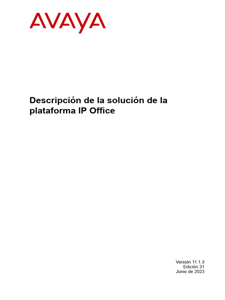 Avaya IP Office Platform Solution Description - Es-Xl | PDF | Software ...