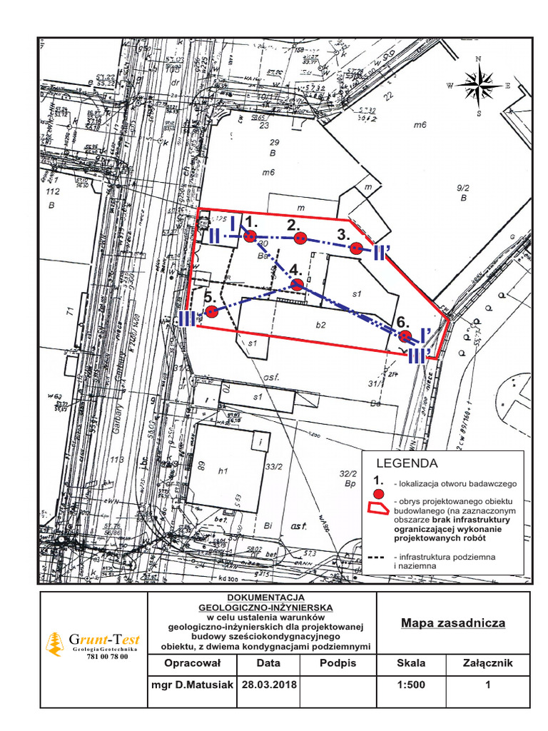 Zał. 1. Mapa Zasadnicza Badań Gruntowych | PDF