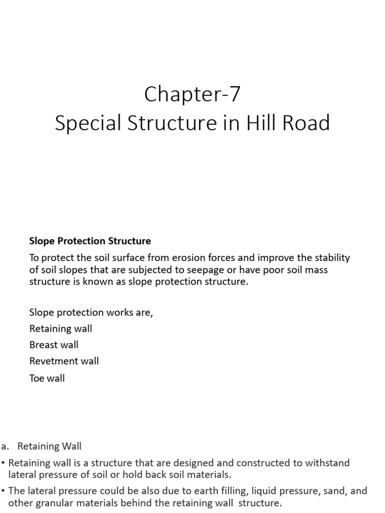 chp-7 Special Structure in Hill Road | PDF | Dam | Structural Engineering