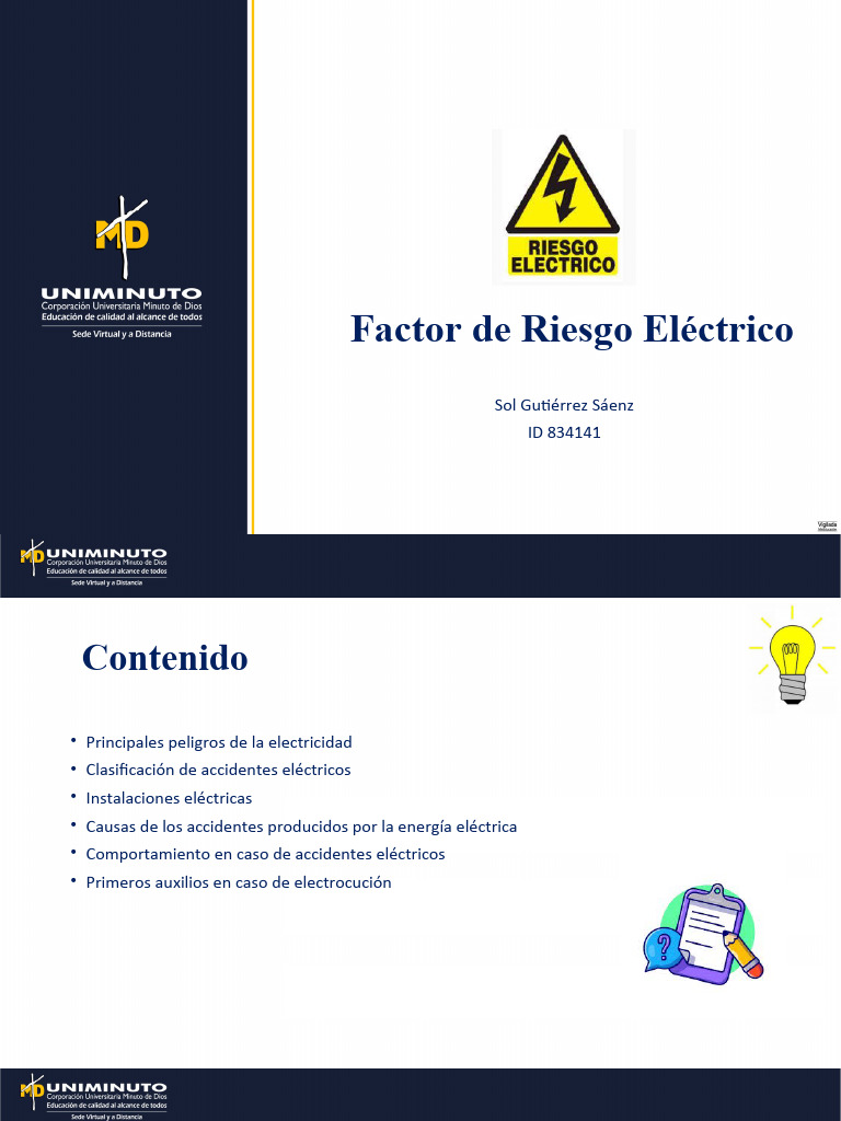 Factores De Riesgo Electrico Pdf Electricidad Corriente Eléctrica