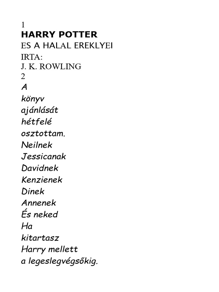 Harry Potter Es A Halal Ereklyei | PDF