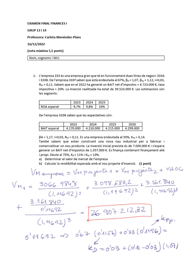 Solución Examen PUE 22/23 | PDF